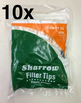 10 Sharrow Filter Tips Skinny XL 10 Packets x 200 = 2000 Filter Tips ...