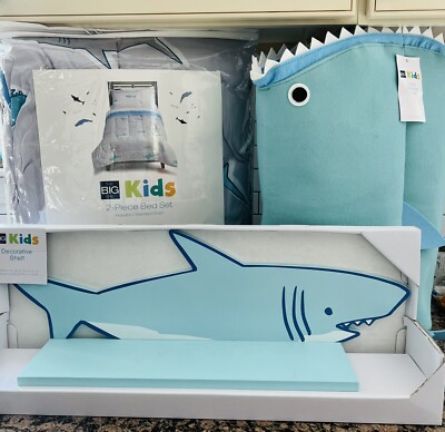 🦈 Shark Bedroom Bundle (Twin Comforter/Sham, Shark Large Tote & Shark ...