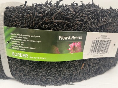 Plow & Hearth 55632 Recycled Rubber Permanent Garden Mulch Border, 120 ...
