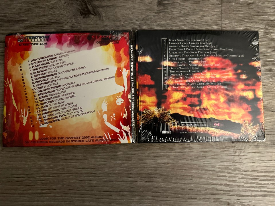 OZZFEST 2002 STREETWISE + 2004 Sampler cds otep/flaw/adema/chevelle ...