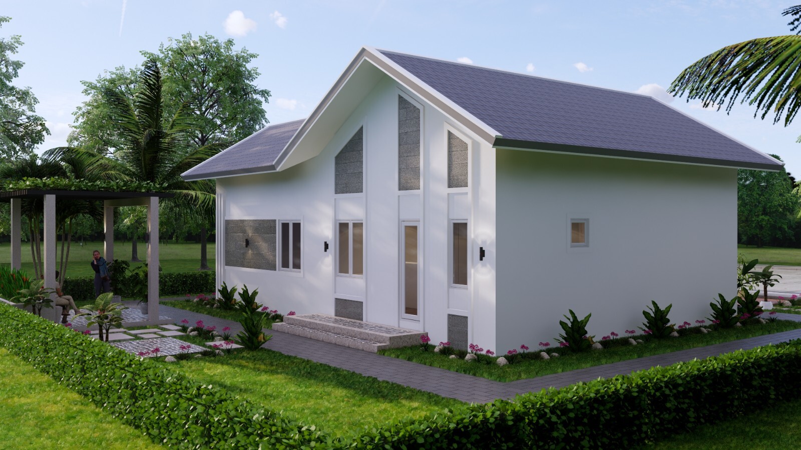 40x28 Feet Small House Plan 12x8.5 Meter 3 Beds 2 Baths Gable (A4 Hard ...