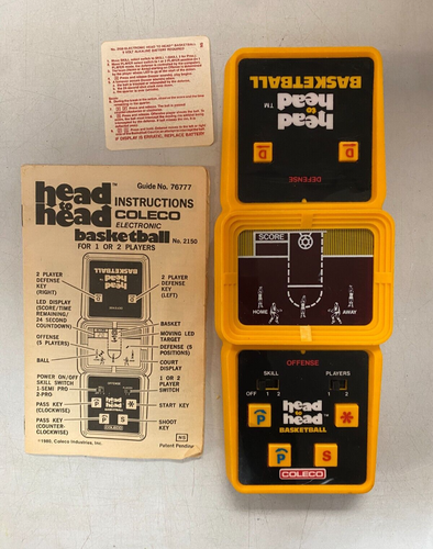 Vintage 1979 HEAD TO HEAD BASKETBALL Electronic Handheld Game by COLECO ...