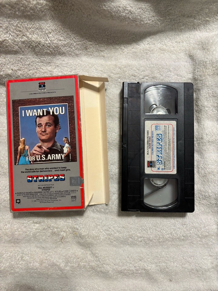 Stripes (VHS, 1985) Bill Murray John Candy Harold Ramis Ivan Reitman ...