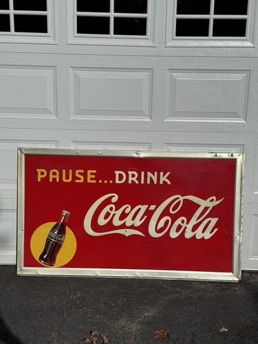 Vintage LG 56x32 Metal Coca Cola Soda Pop Bottle Graphic Sign Coke | eBay
