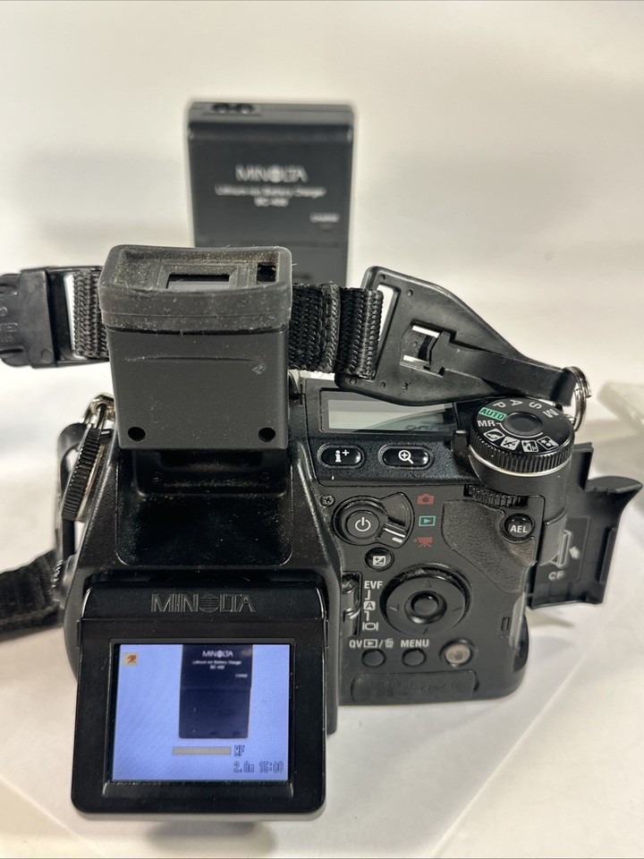Konica Minolta DiMAGE A1 5.0MP Digital Camera WORKS + Card, Accessories ...
