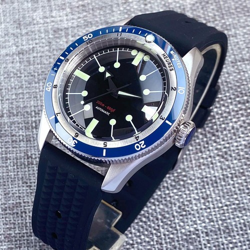 40mm Tandorio Black Dial NH35A Automatic Mens Watch Sapphire glass Blue ...