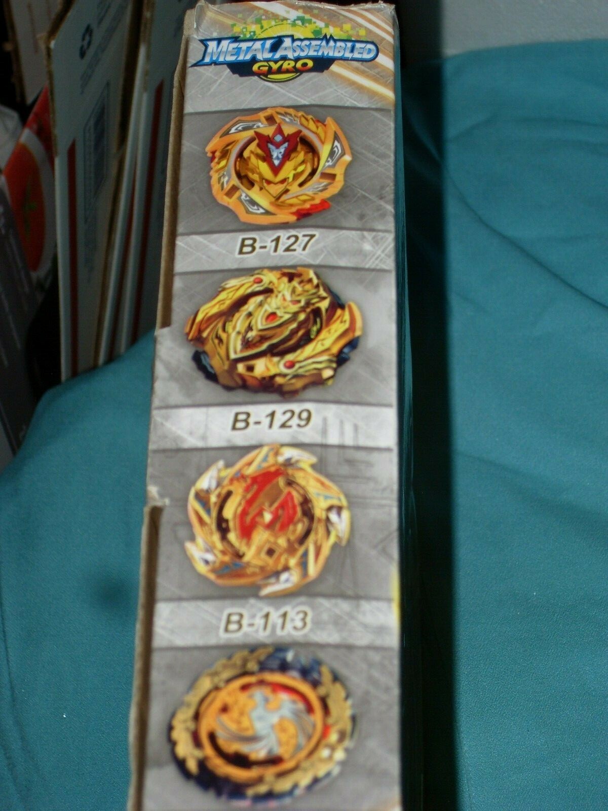 Metal Assembled Gyro- Burst Gold Gyro 4 Golden Gyros,Launcher and Arena ...