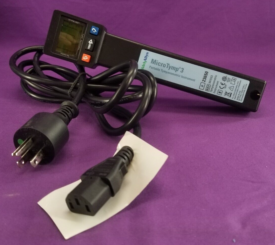 Welch Allyn MICROTYMP 3 23650 Tympanometer w/ Printer / Charger ...