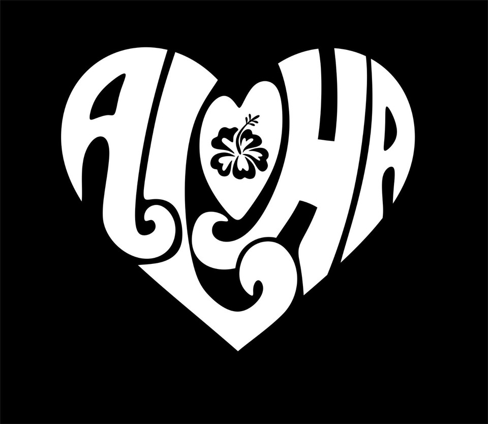 Aloha Heart Vinyl Decal Sticker Car, SUV, Bumper, Window, Phone, Tablet ...