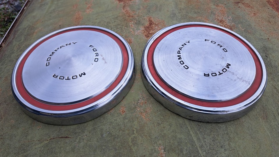 Ford Mustang Maverick Torino F100 Red Hubcaps Hub Caps 1970 1971 1972 ...