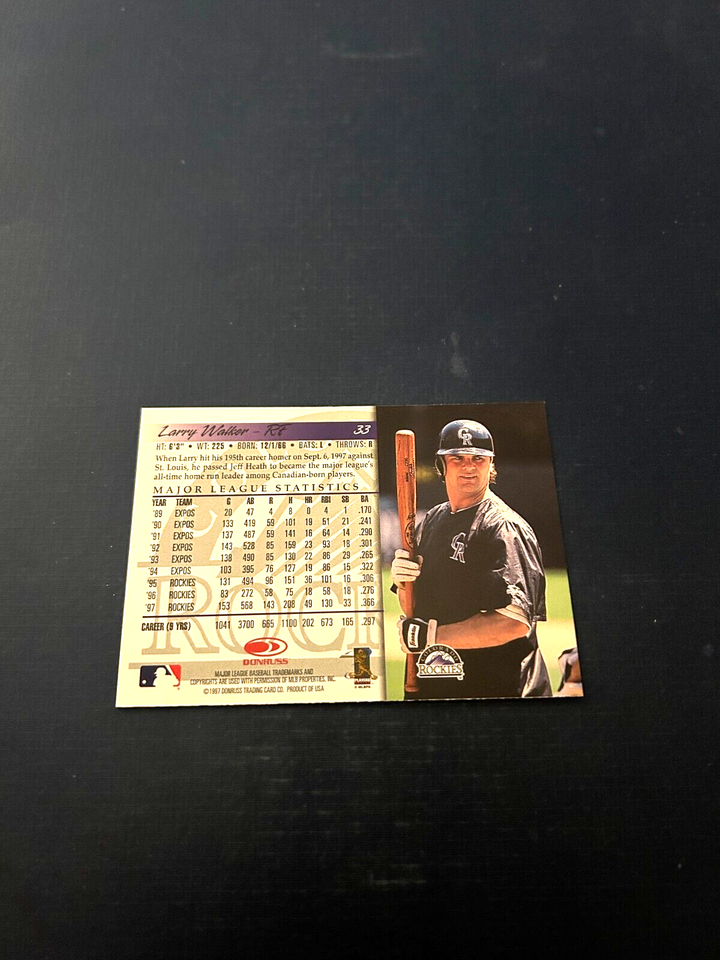 1998 Donruss Baseball Larry Walker #33 HOF Set Break NM | eBay