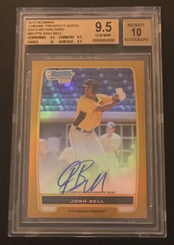 2012 Bowman - Chrome Prospects Autographs Josh Bell #BCP79 Gold ...