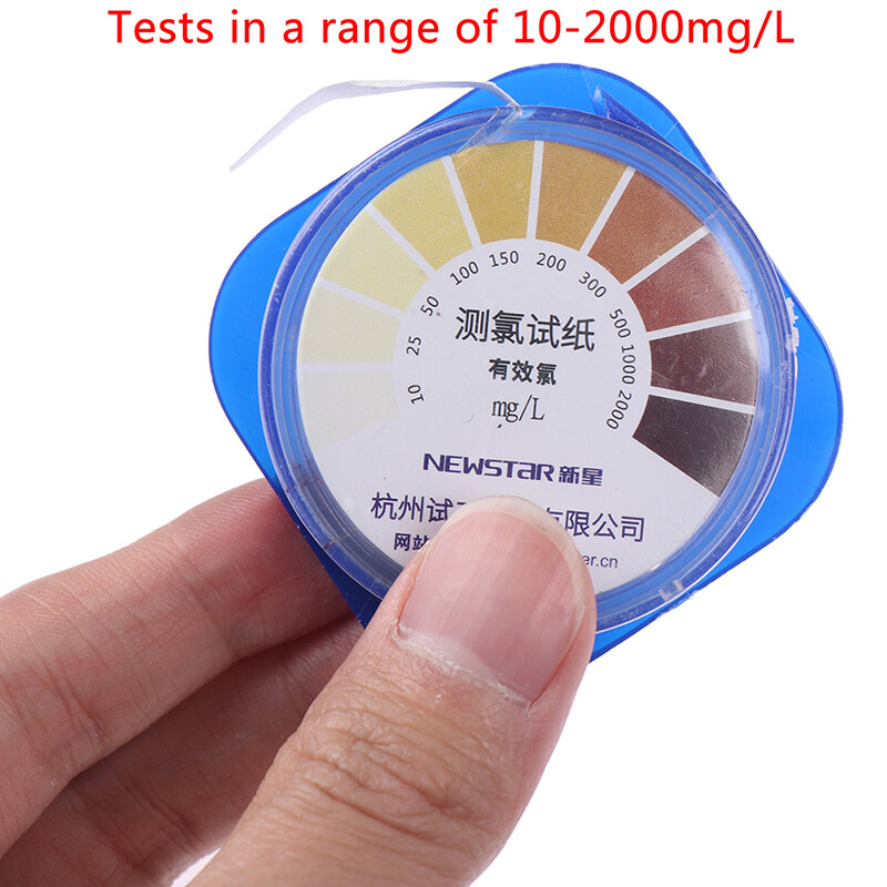 1Roll Chlorine Test Paper Strips Range 10-2000mg/lppm Color Chart ...