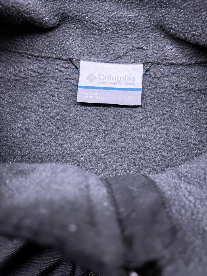 Columbia Mens XL Black Full Zip Polyester Fleece Mock Neck Jacket | eBay