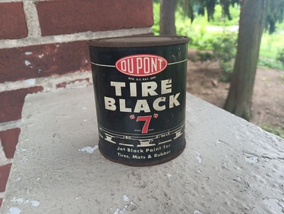VINTAGE 1950s DUPONT TIRE BLACK 7 JET BLACK PAINT FOR CAR TRUCKS TIN ...