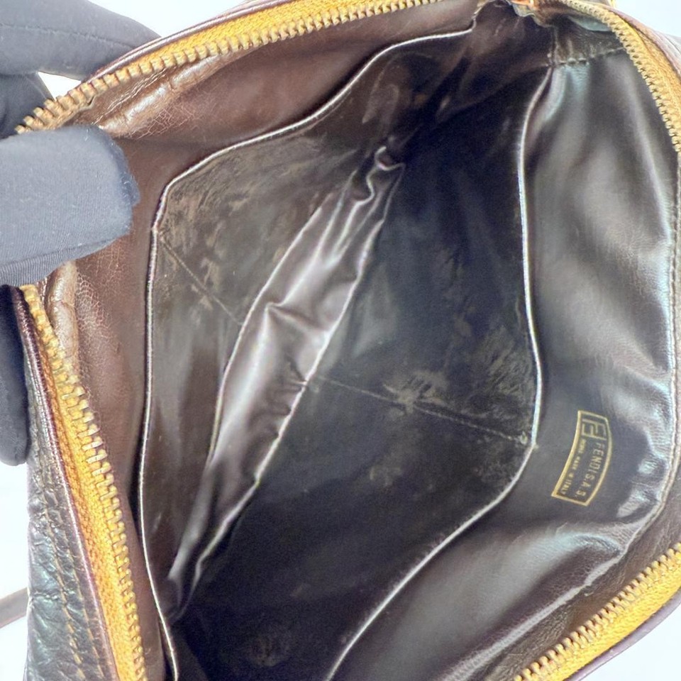 Fendi shoulder bag with Zucca pattern, FF hardware and gold hardware ...