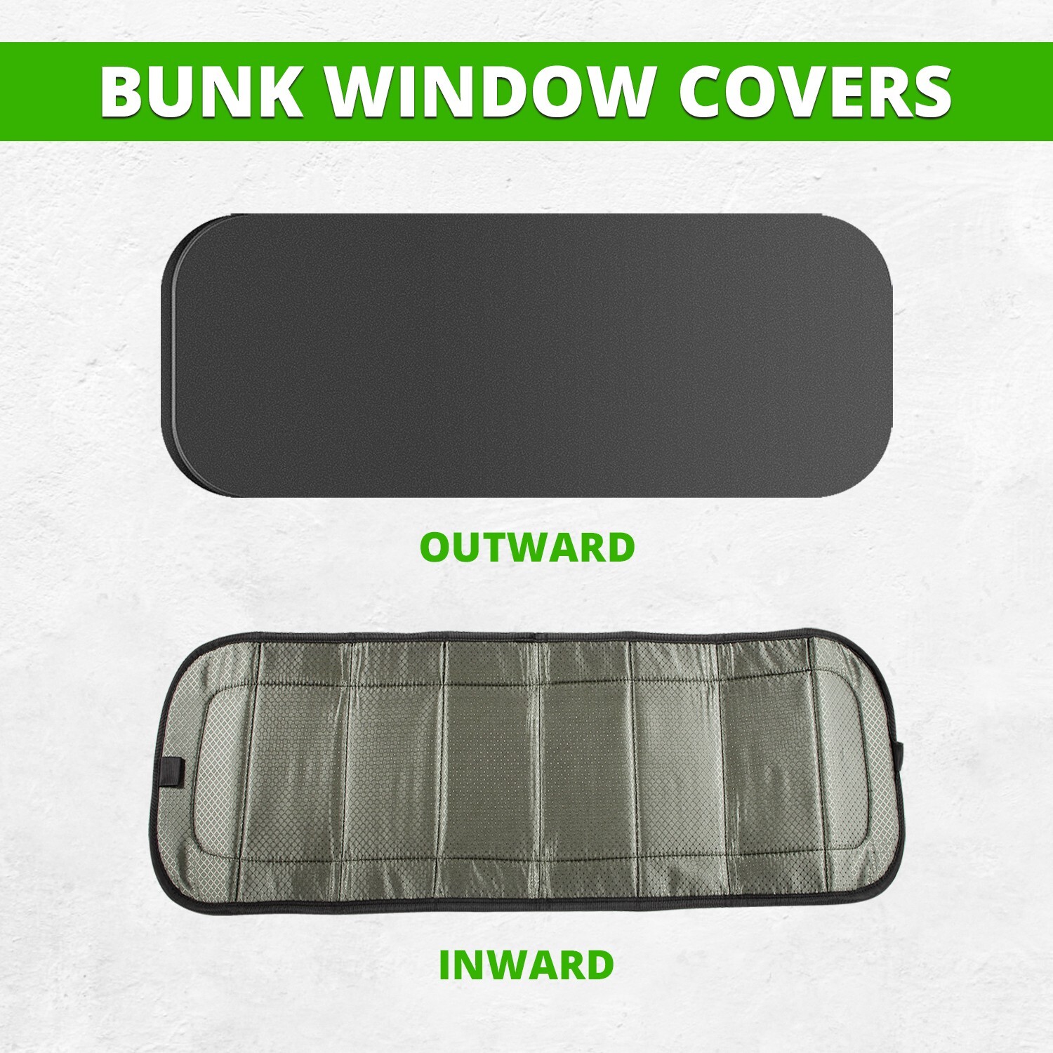(36" x10") RV Bunk Window Cover Insulated Blackout Van Bunk Sliding ...