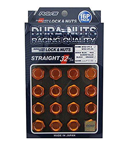 [RAYS] Duralumin Lock & Nut Set for L32 4H M12X1.5 Orange Anodized ...
