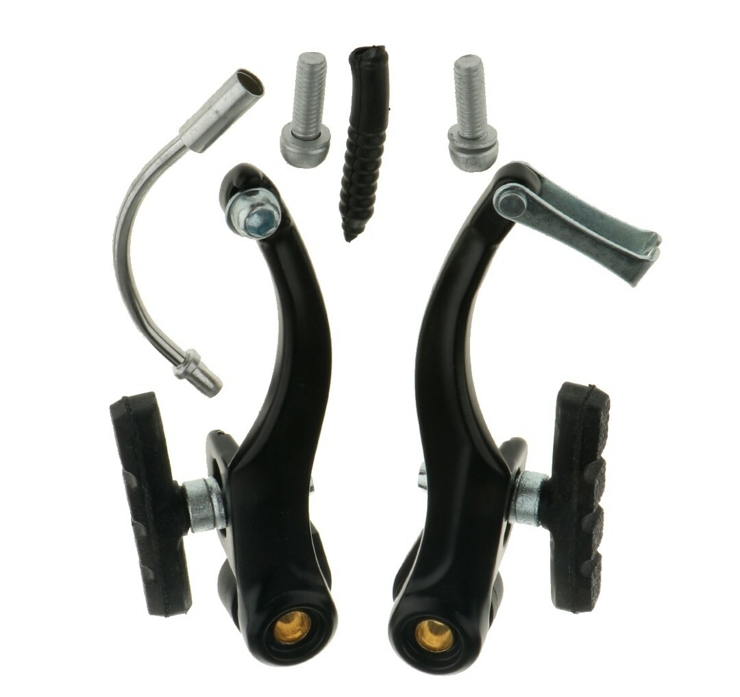 BIKE V BRAKES LINEAR PULL CALIPER FRONT OR REAR BLACK ALUMINIUM MTB ...