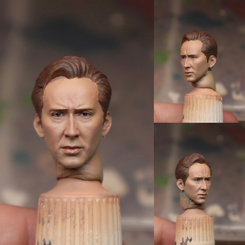 1/12 Scale Unpainted Nicolas Cage Head Carved Sculpt Model Toys | eBay