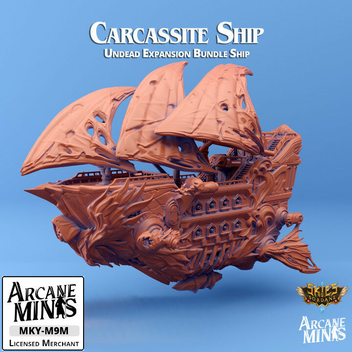 Skies of Sordane Carcassite Undead Ship D&D Dungeons Dragons Airship ...