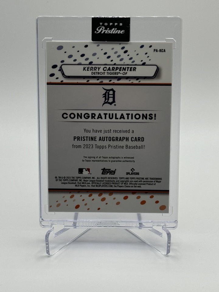 KERRY CARPENTER 2023 Topps Pristine Encased Auto RC Rookie Autograph ...