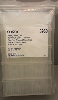 Costar 96 Well 2 ml Assay Block Square V-Bottom (5) 3960 | eBay