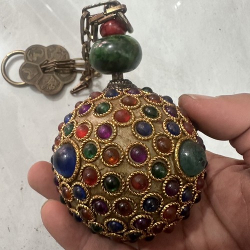 Vintage Meteor Hammer Pendant Inlaid Dzi Eye Bead Gemstone Figurine for ...