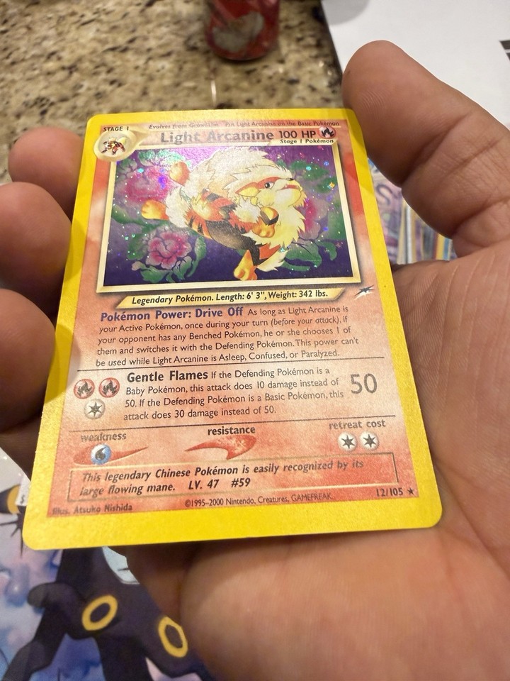 Pokémon TCG Holo Card Lot 1995 Light Arcanine Poliwrath Gengar Ancient ...