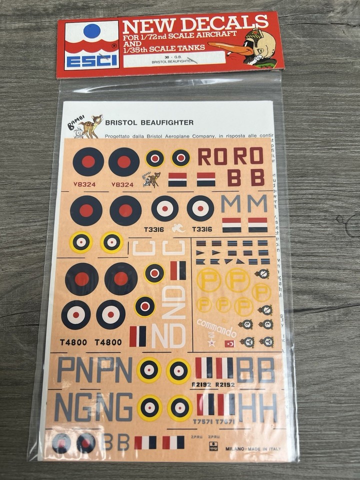 ESCI New Decals For 1/72 Scale Aircraft & 1/35 Scale Tanks Lot Of 6 | eBay