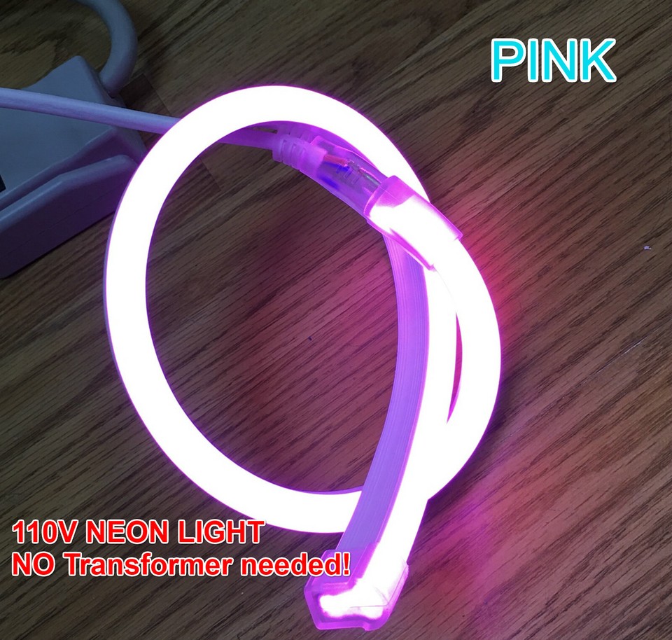 110V LED NEON Strip Light SMD Flexible For Window/Sign NO Transformer ...