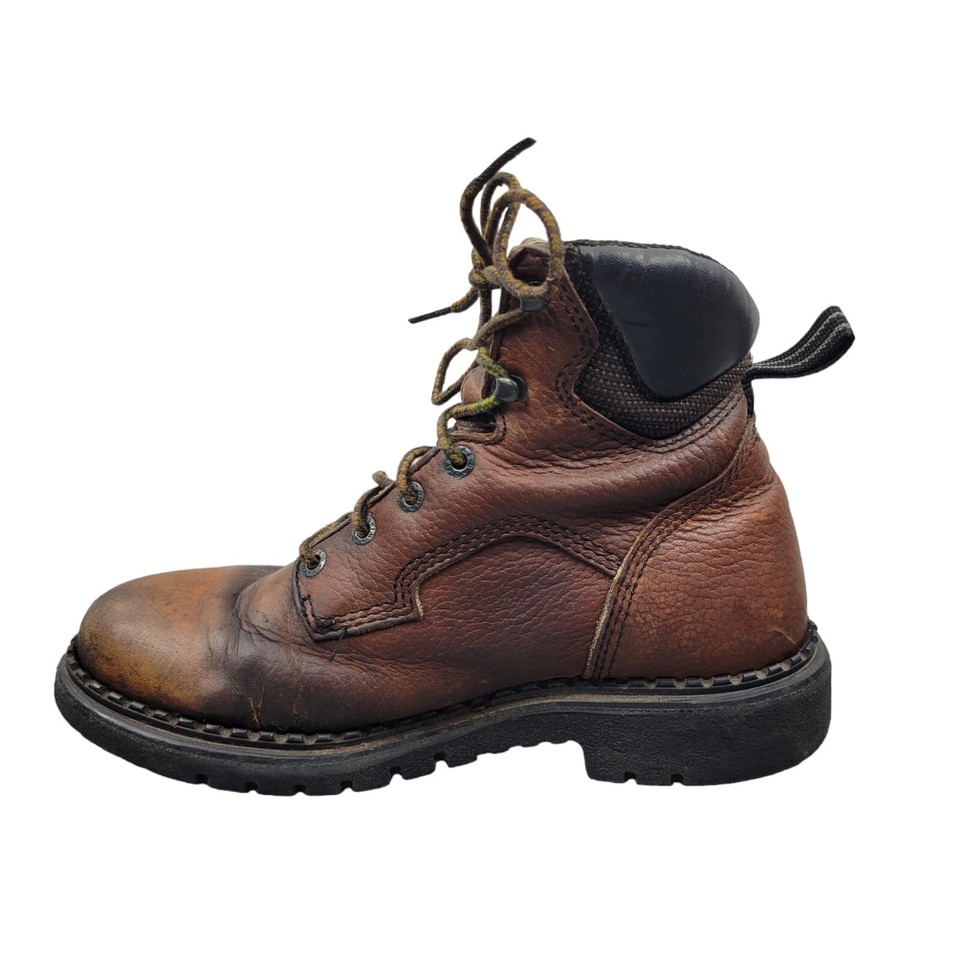 Red Wing EH 1626 Brown Leather Collared Soft Toe Boot Size 7.5 | eBay