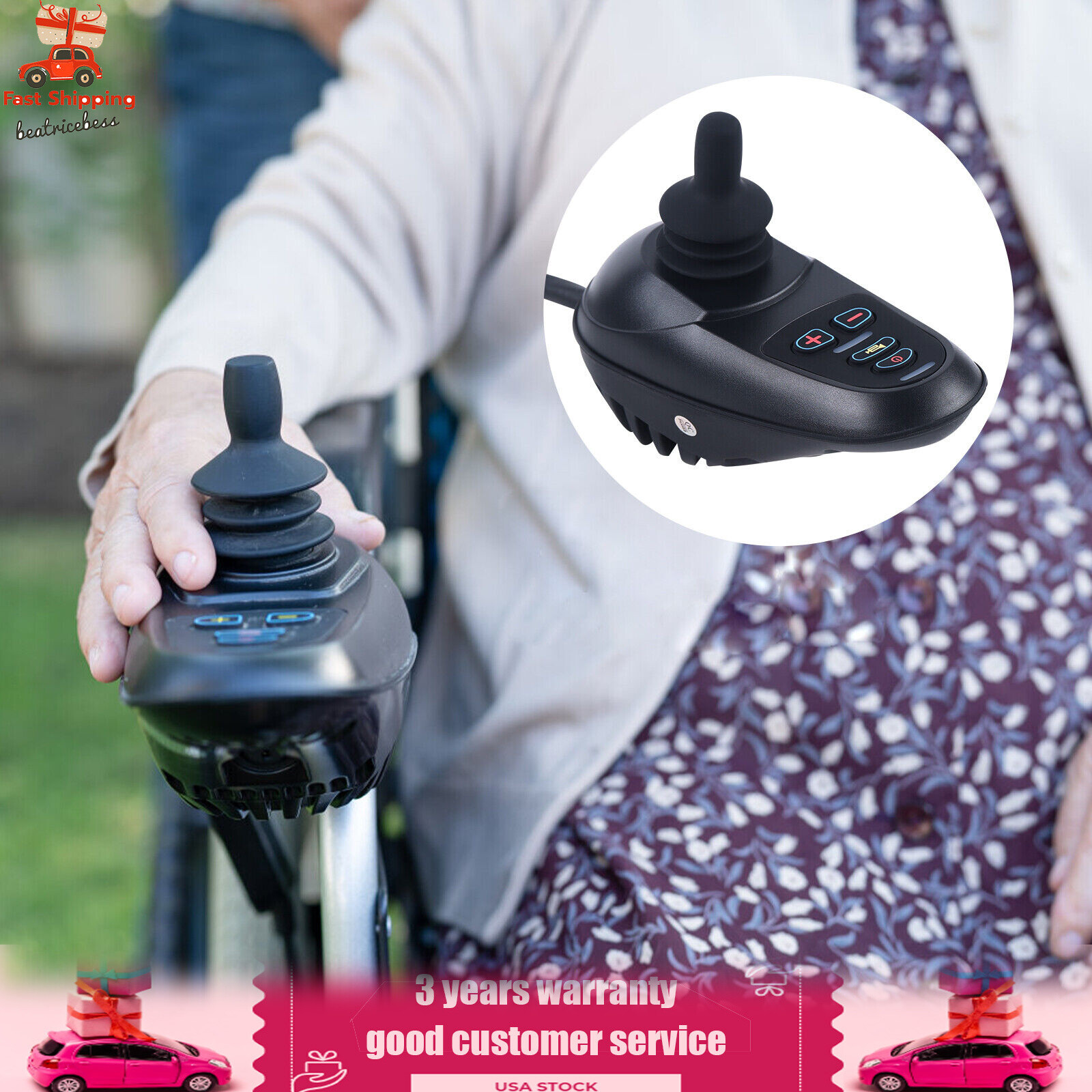 Waterproof Instruction Joystick Electric Power 4 Keys Wheelchair ...