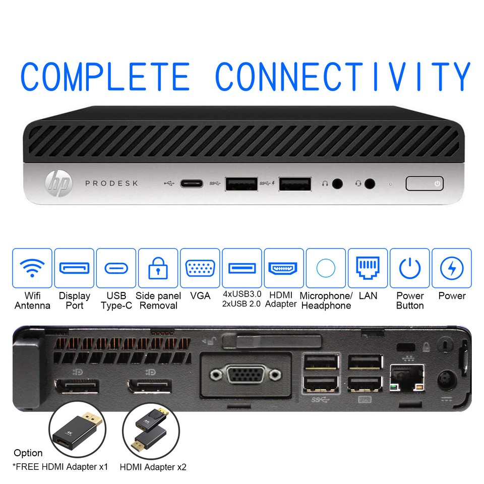 HP Mini Desktop PC Computer i7, Up to 32GB RAM, 1TB M.2 SSD, Windows 10 ...