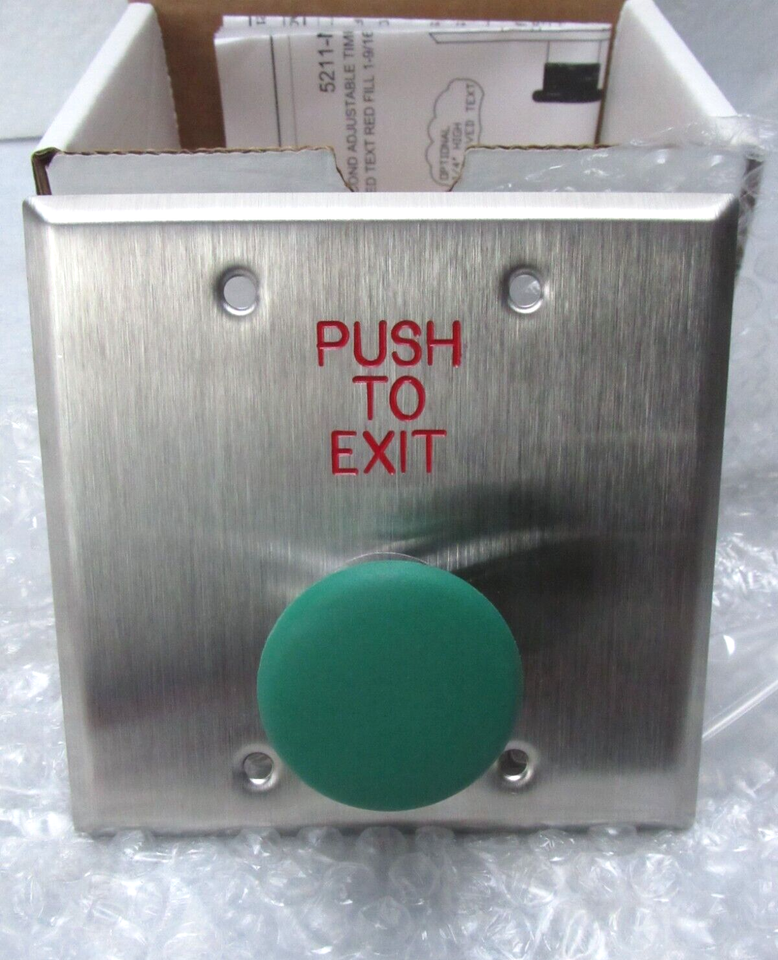 Dortronics D5211-MP23DA/GxE1 Green Pneumatic Push to Exit Button w ...
