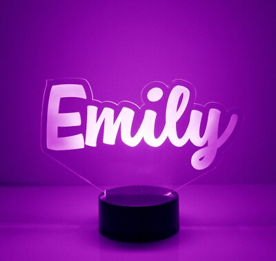 Name Light Up, Night Light Lamp - 16 Color LED w/ Remote - Custom Name ...