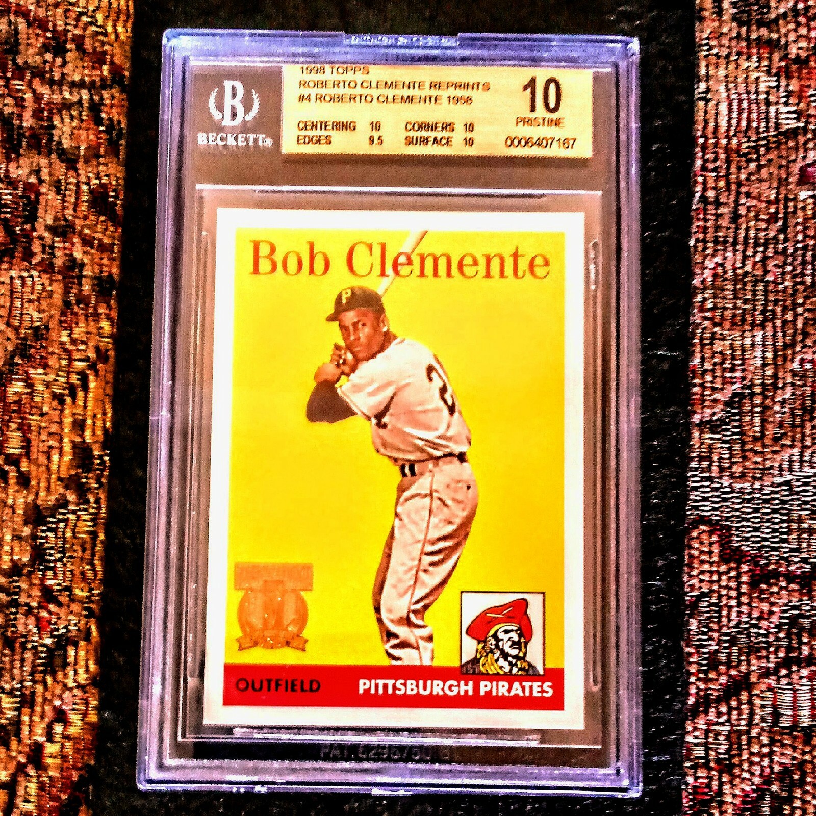 1998 Topps Roberto Clemente Reprints #4 Roberto Clemente 1958 BGS (10 ...