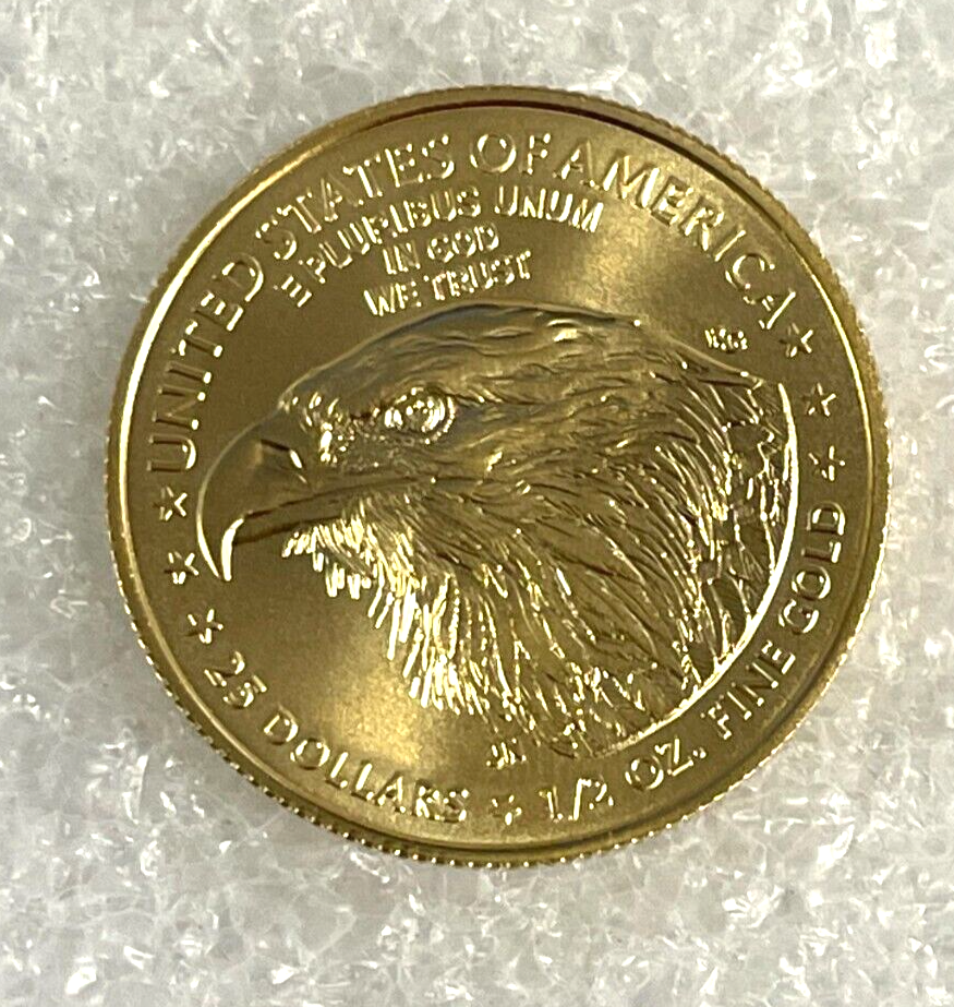 1/2 oz American Eagle $25 Gold Coin Random Year US Mint Gold Eagle 1/2 ...