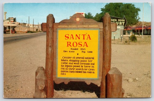 New Mexico Santa Rosa Historic Marker Vintage Postcard | eBay