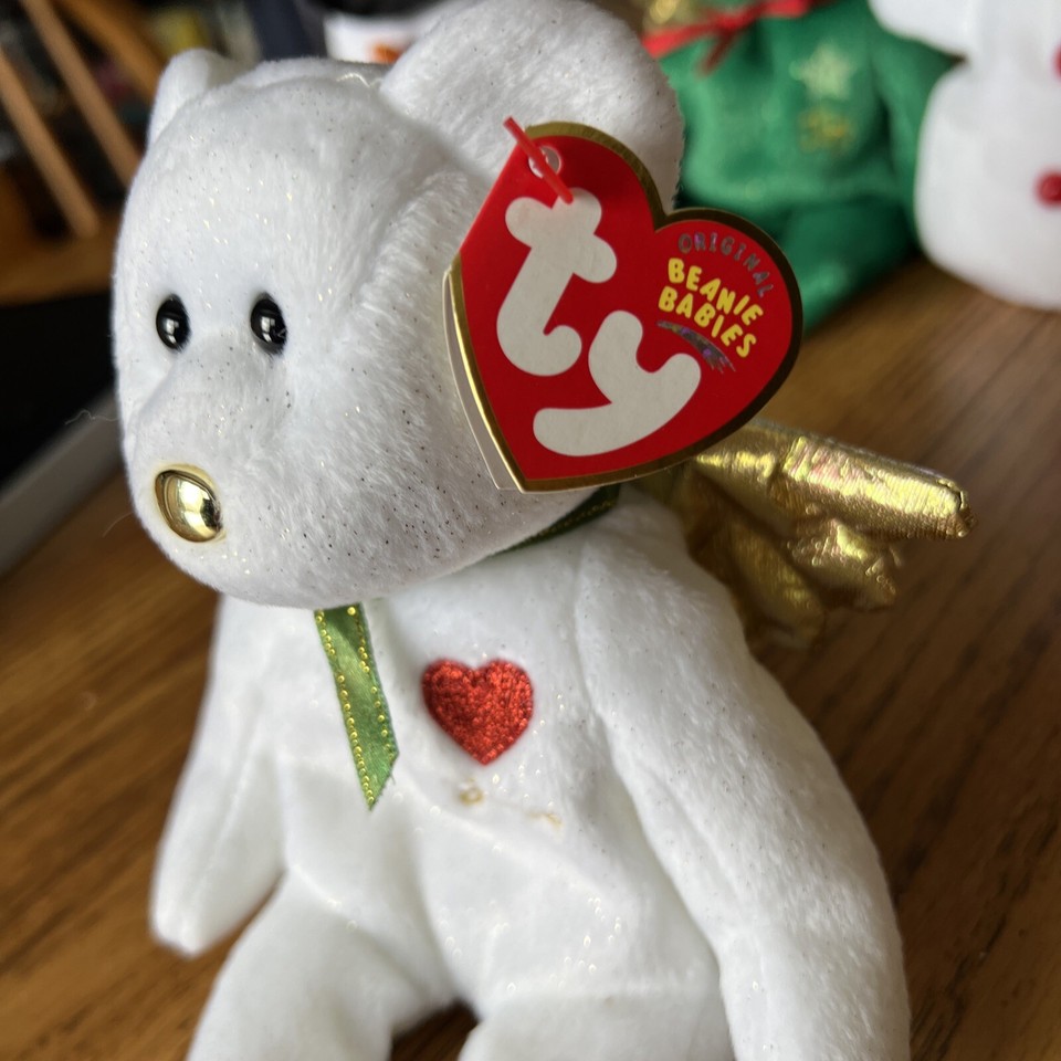 TY Beanie Baby - GIFT the Bear (White Version) (Hallmark Gold Crown ...