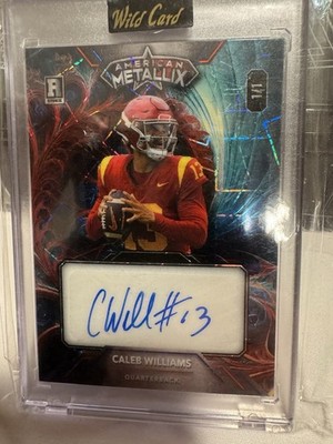 Caleb Williams Wild Card American Metallix 1/1 Rookie Auto | eBay