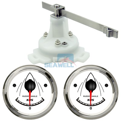 KUS Boat Rudder Angle Gauge Indicator W/ Dual Station Rudder Sensor 0 ...