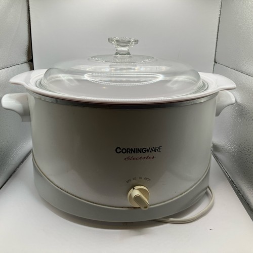 CORNING WARE Electrics 6 Qt. Slow Cooker/Crock Pot w/Pyrex Lid, Please ...