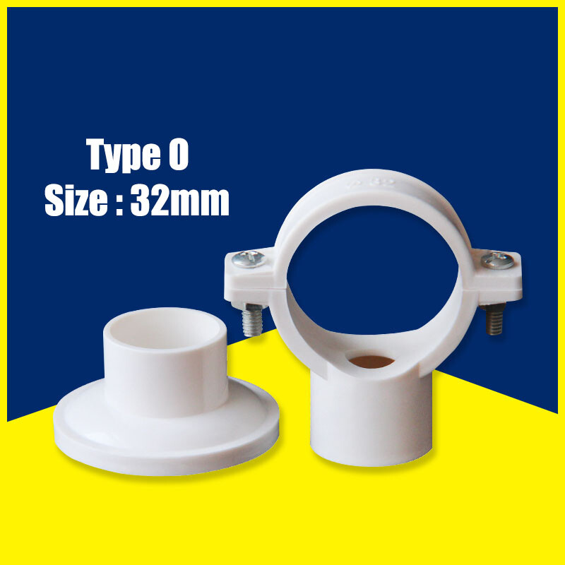 White Pvc Pipe Clamp 20/25/32/40mm Plastic Pipe Clip Tube Holder O ...