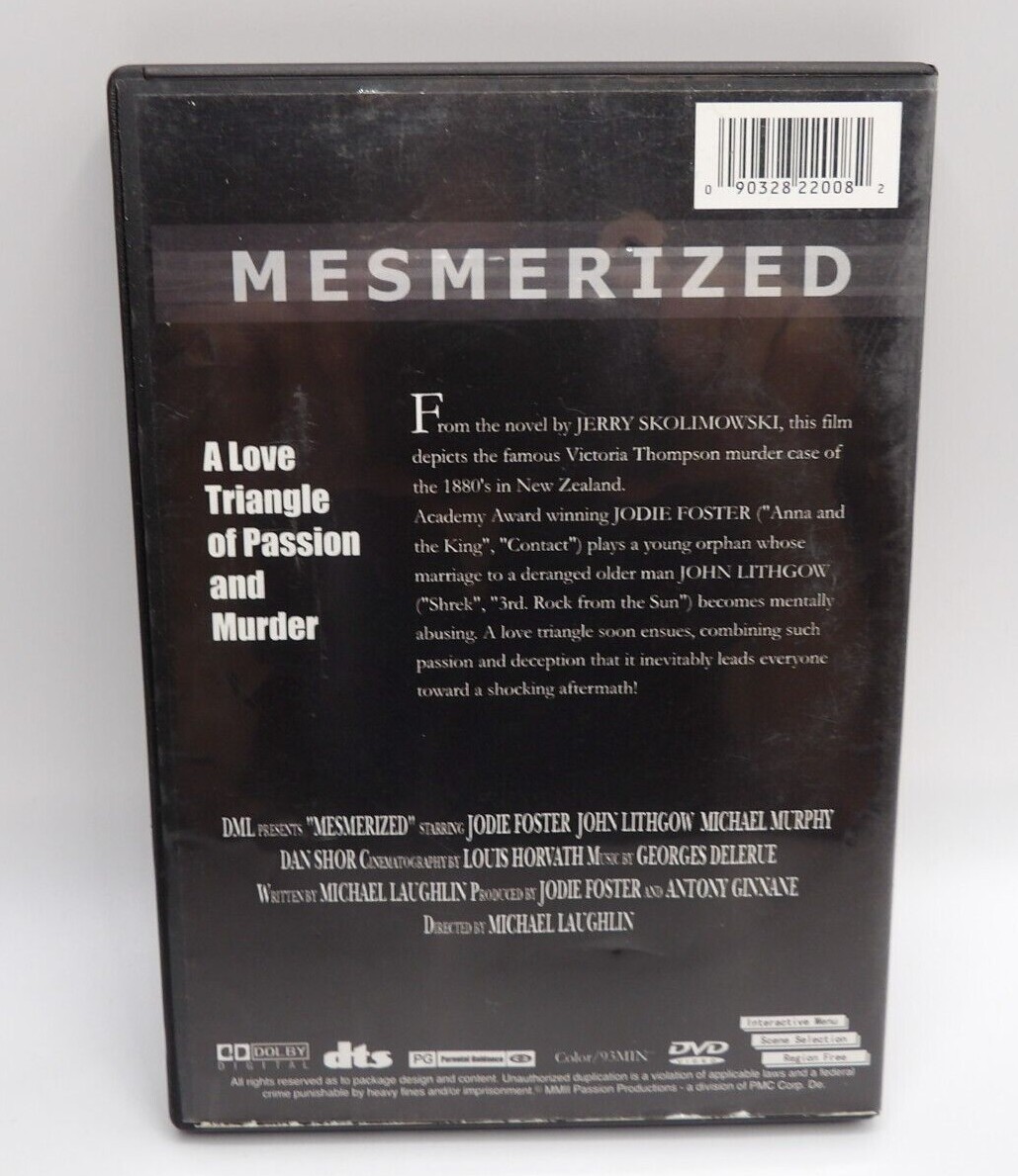 Mesmerized (DVD, 1985) Jody Foster, John Lithgow 90328220082| eBay