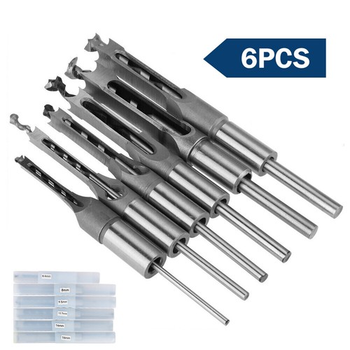 6Pcs/Set Square Hole Mortising Drilling Woodworking Saw Mortise Chisel ...