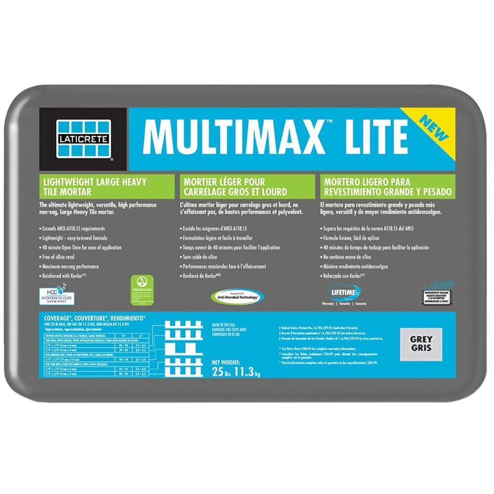 Laticrete Multimax Lite One-Step Polymer Fortified Mortar, 25 Lbs Bag ...