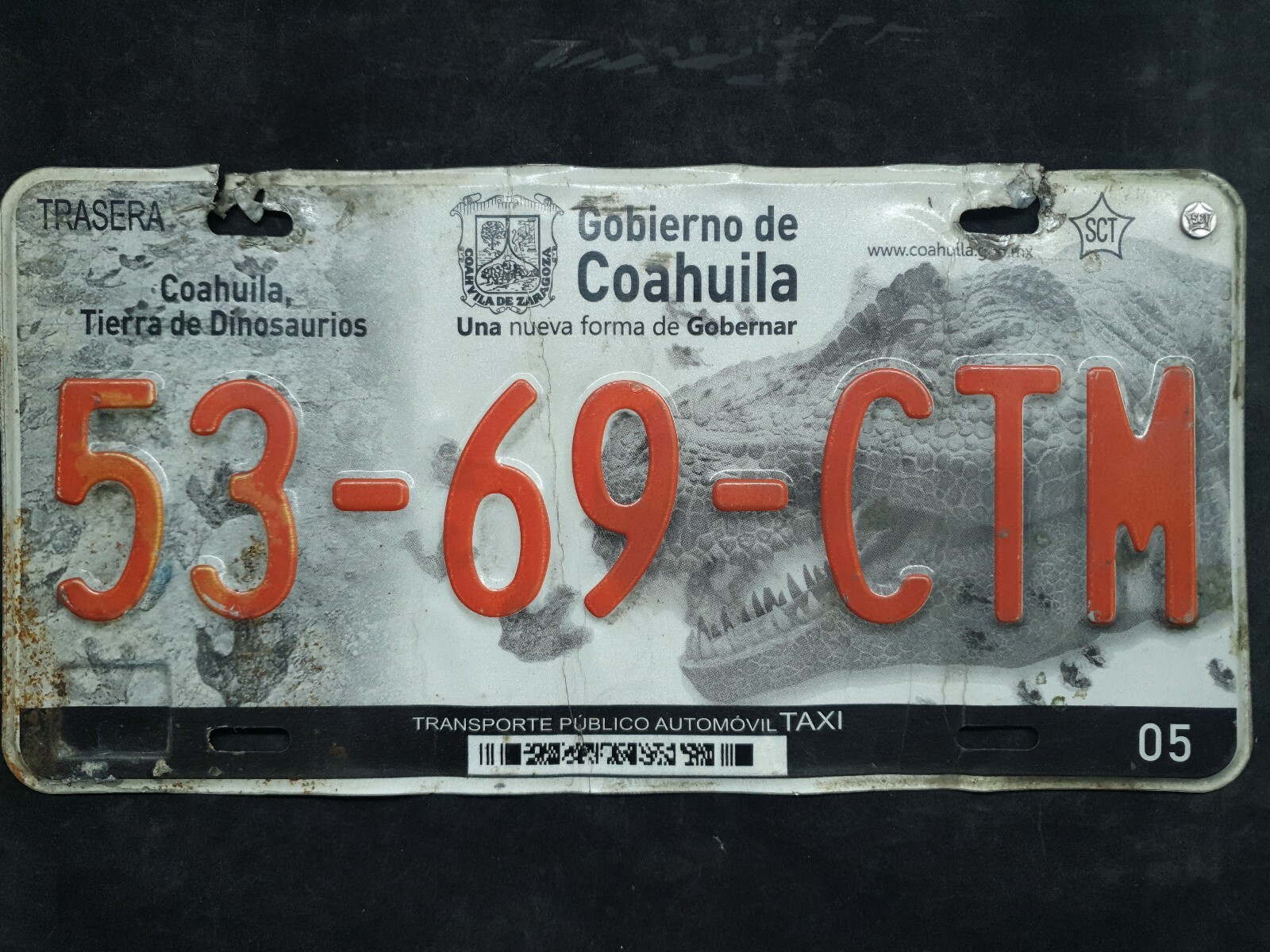 Coahuila Mexico taxi license plate | eBay