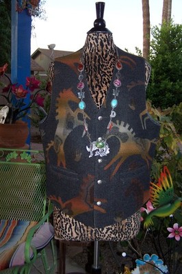RARE VTG Pendleton Wool Running Horse Indian Blanket Design Vest L Men ...