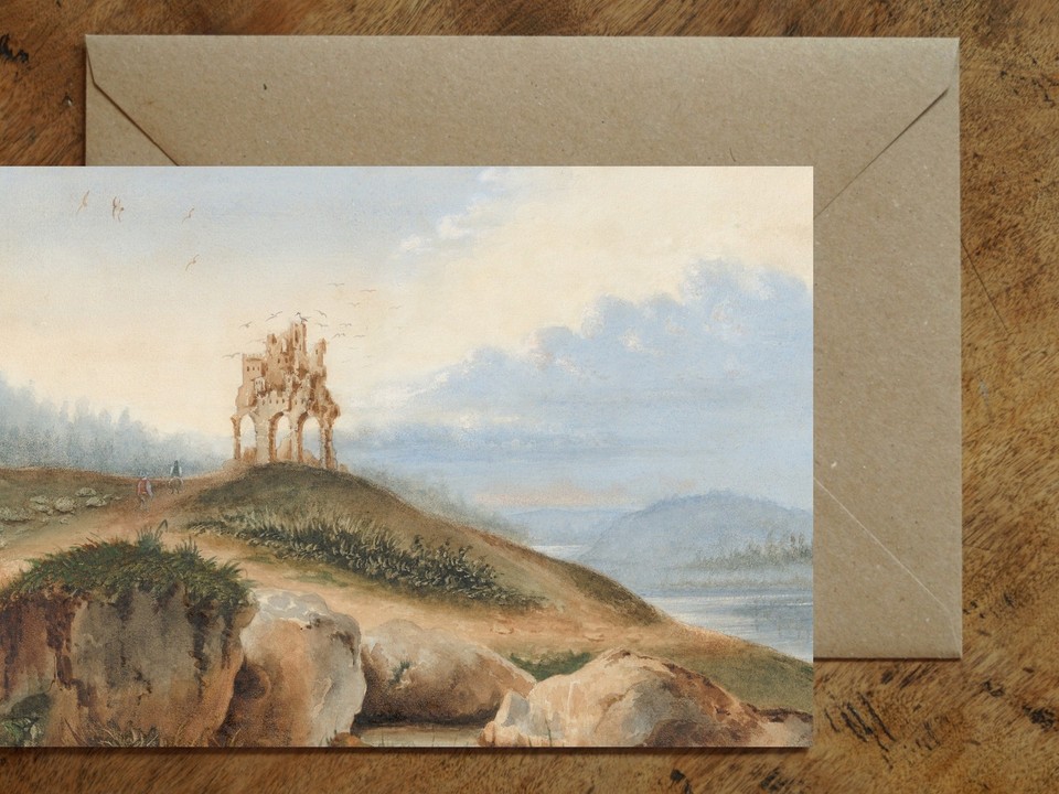 Landscape with a Fantastic Castle by George Sand - A5 Art Print Card ...